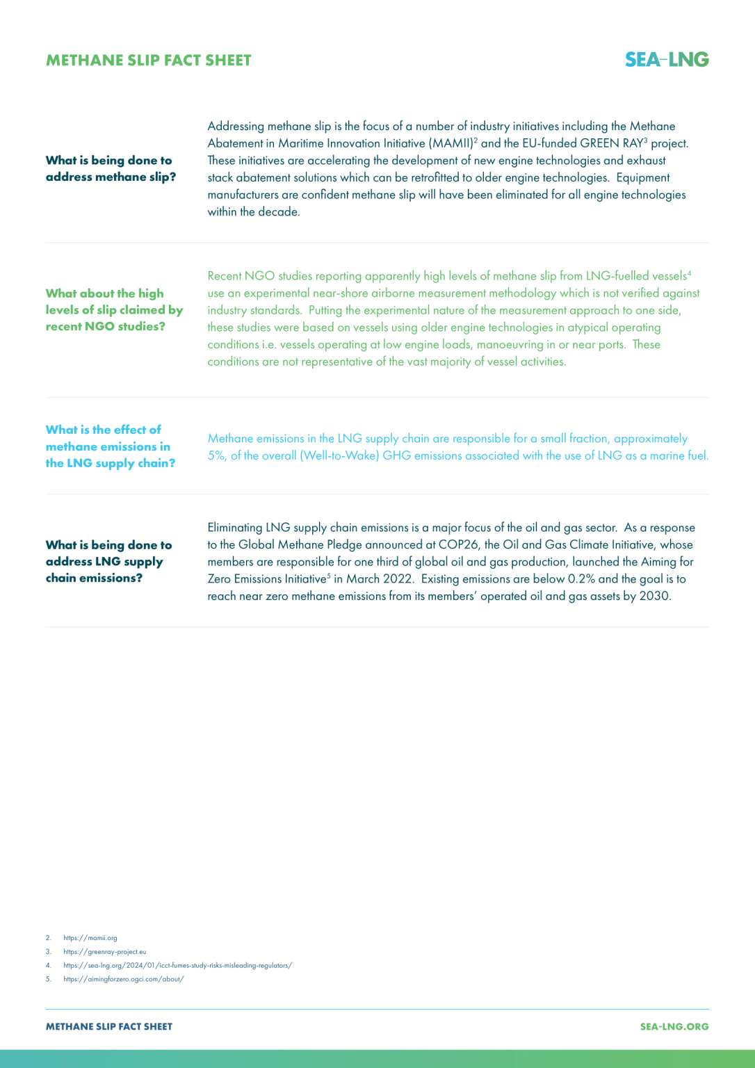 SEA-LNG PROVIDES THE FACTS ON METHANE SLIP - SEA-LNG