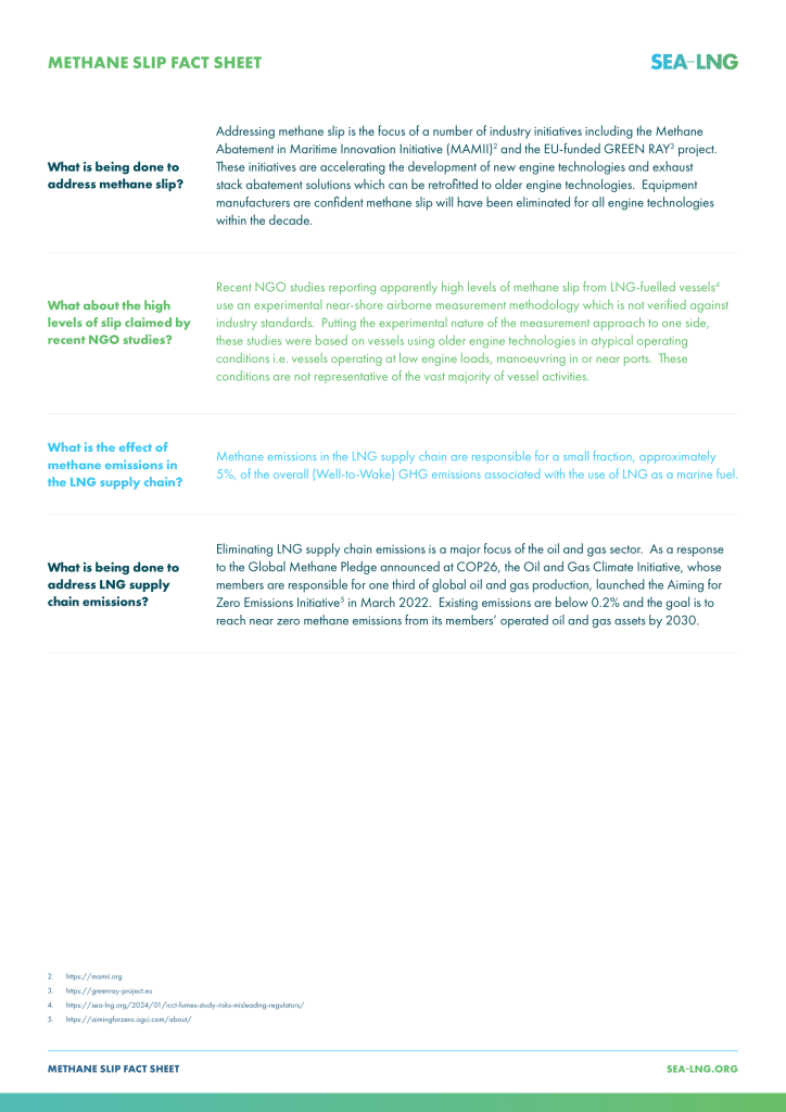SEA-LNG PROVIDES THE FACTS ON METHANE SLIP - SEA-LNG